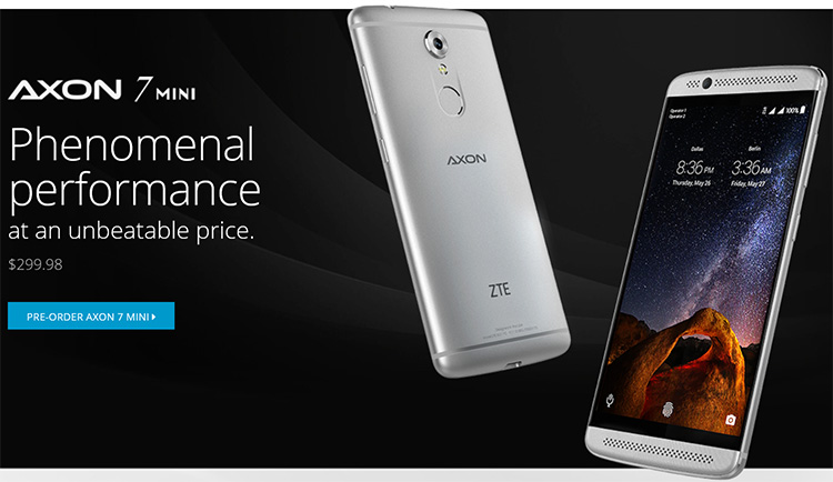 ZTE lance les précommandes de l'Axon 7 Mini aux États-Unis